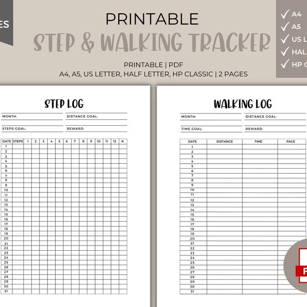 Step Tracking Sheet - Etsy Norway
