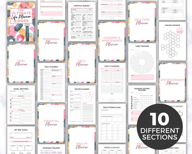 Ultimate Life Planner Binder: 110 Printable Pages (PDF) - Etsy
