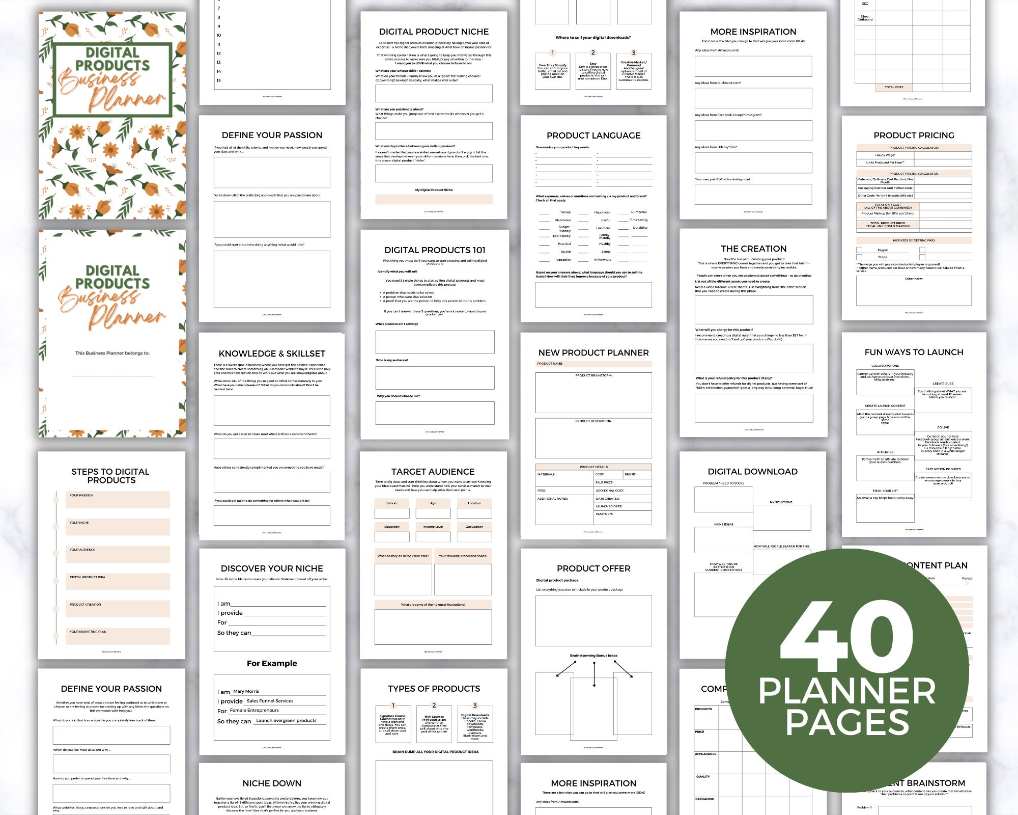 Digital Product Business Planner Printable Digital Product Planner ...