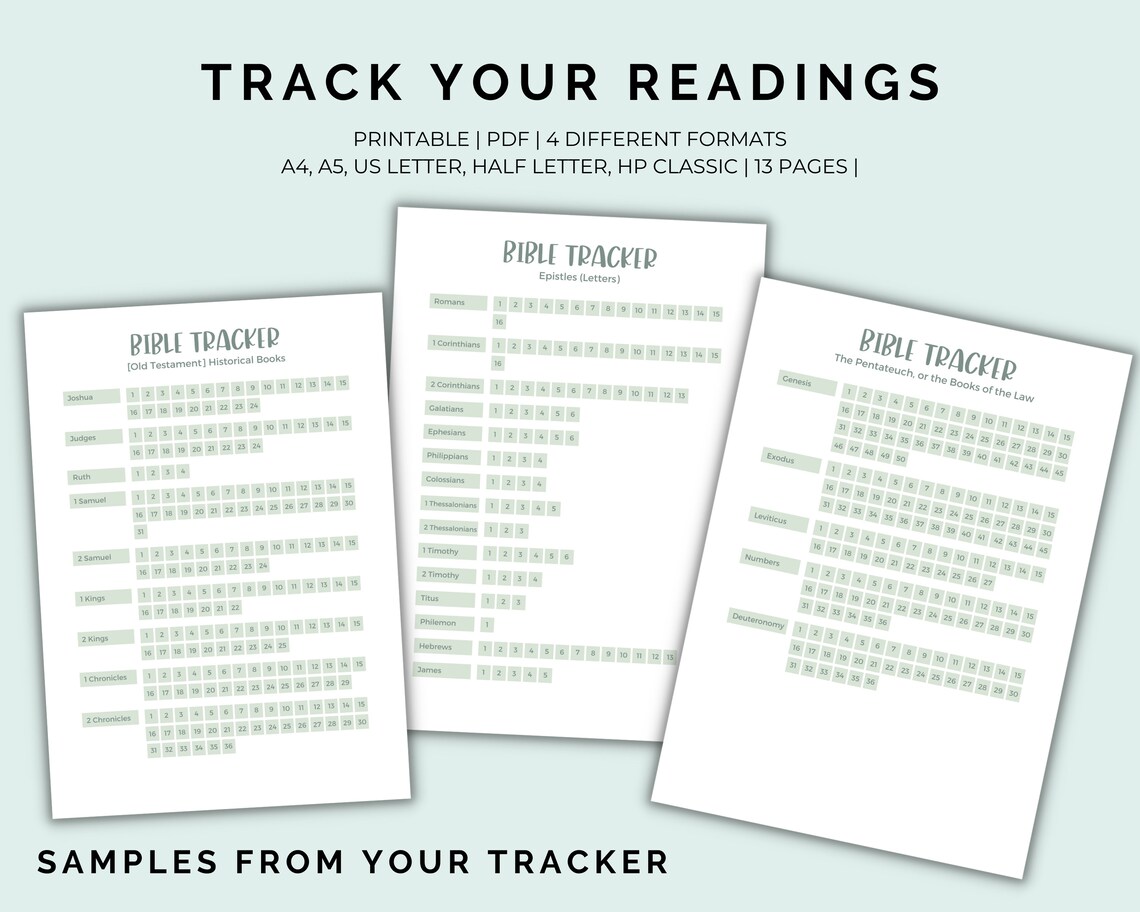 Printable Bible Reading Tracker A4 Letter Fall PDF Bible - Etsy
