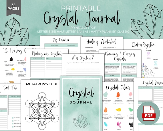 Crystal Planner Printable Instant Download Crystal Journal | Etsy