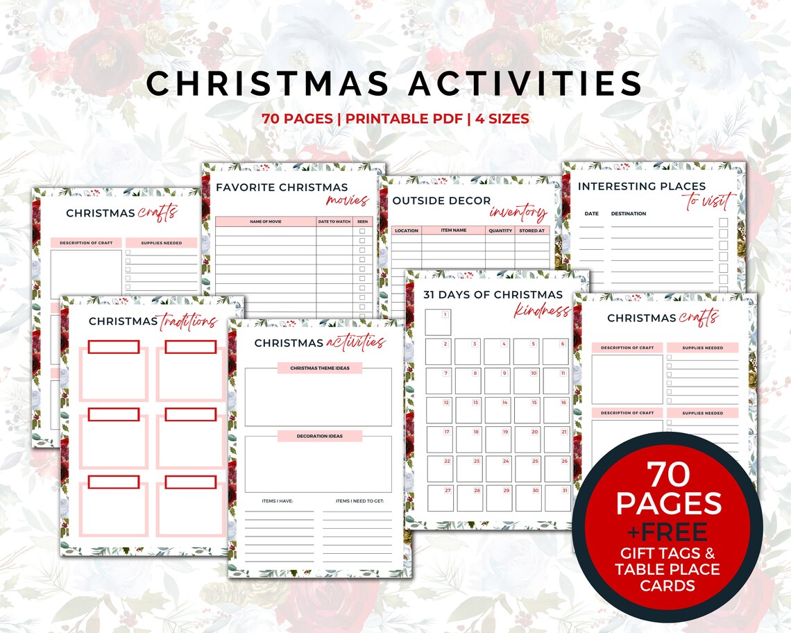 Christmas Planner Printable Holiday Planner Gift Budget - Etsy