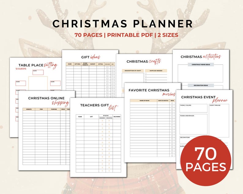 Christmas Planner Printable, Holiday Planner, Gift Budget Planner ...