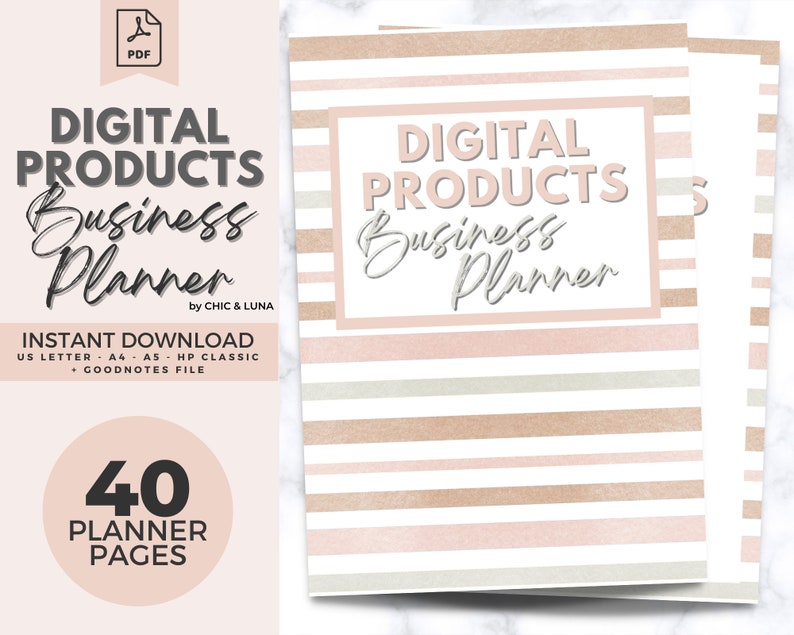 Digital Product Business Planner | Printable Digital Product Planner ...