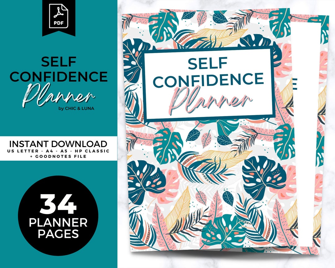 Self Confidence Planner Printable Digital Self Care Worksheets Self Love Journal Self Help Self