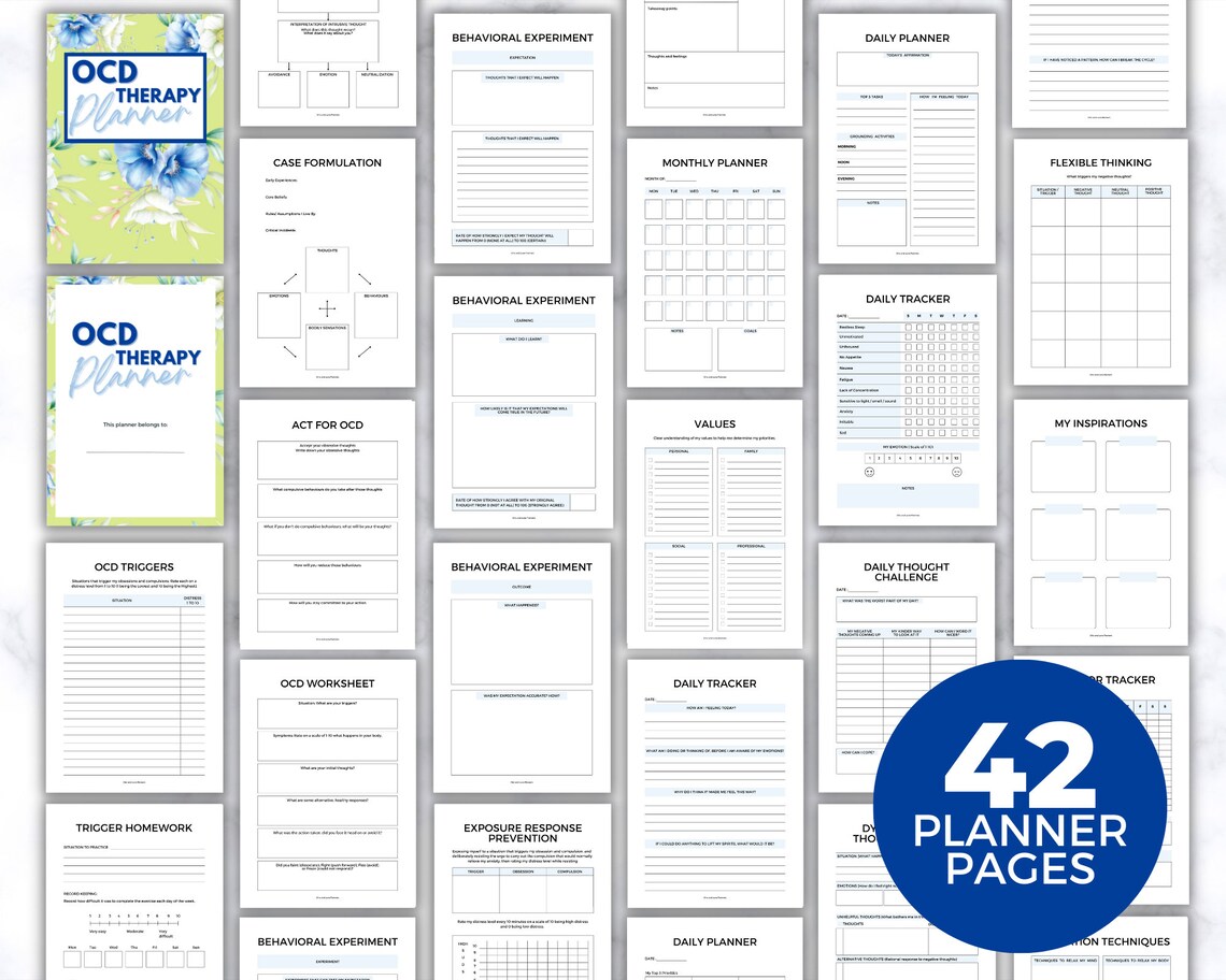 OCD Therapy Planner OCD Worksheet OCD Triggers Printable - Etsy