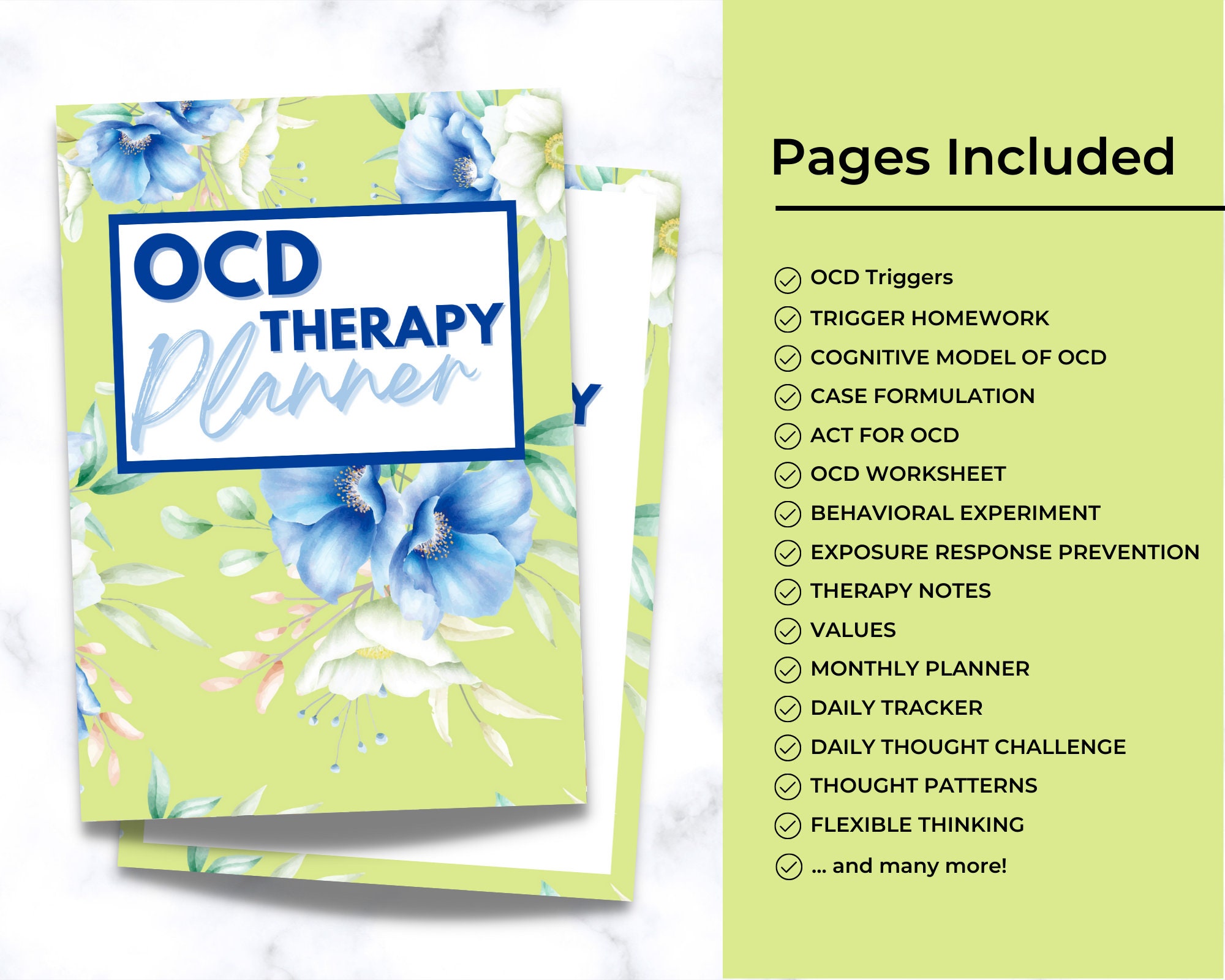 OCD Therapy Planner OCD Worksheet OCD Triggers Printable Obsessive ...