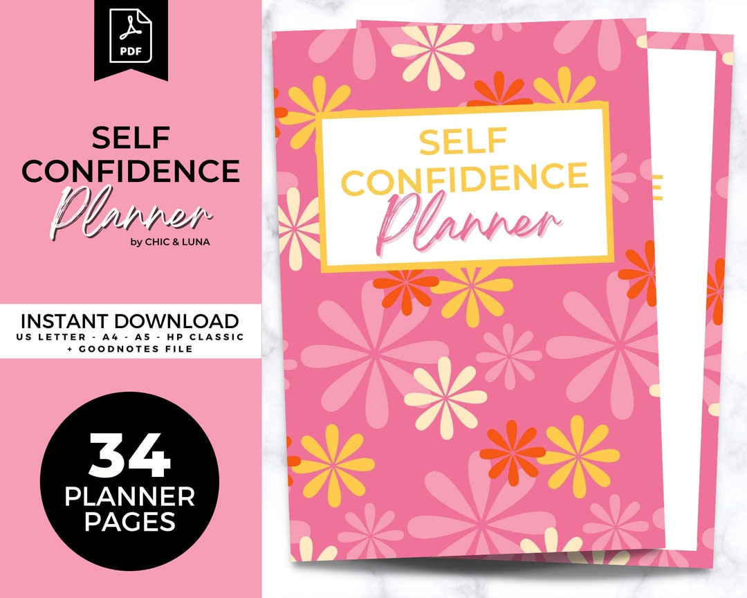 Self Confidence Planner: Self-love Journal, Self-esteem Worksheets ...