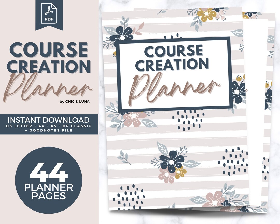 Printable Course Creation Planner: Lesson Plans & Promotion (PDF) - Etsy