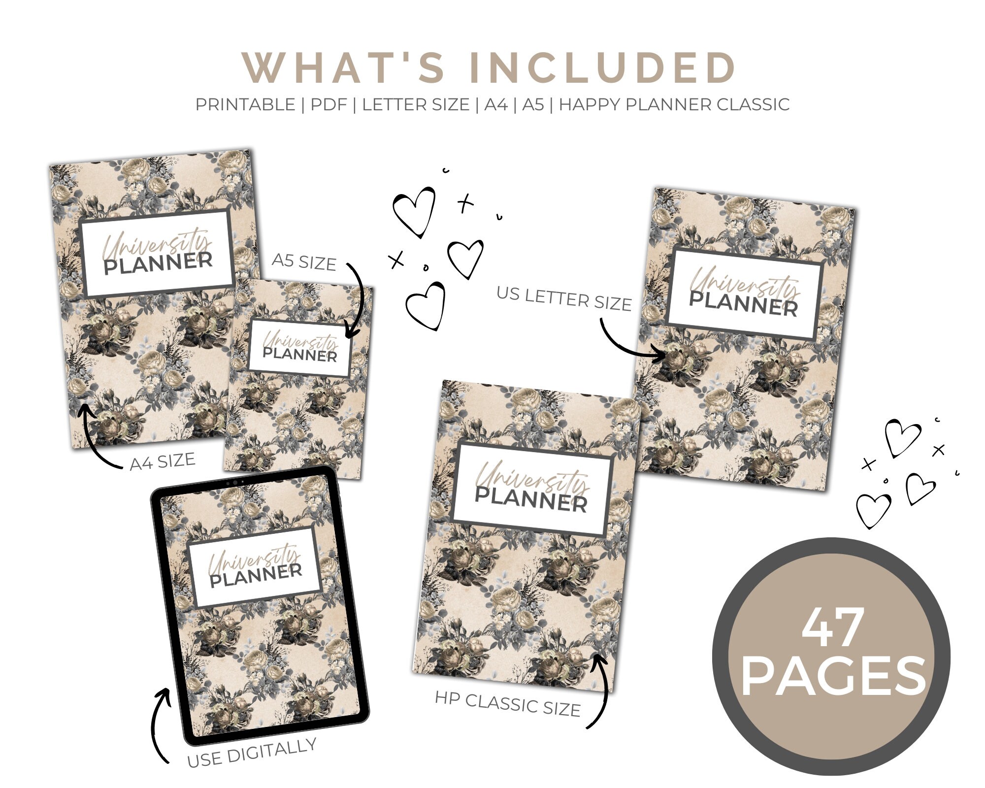 University Planner Printable Student Planner Printable - Etsy Australia