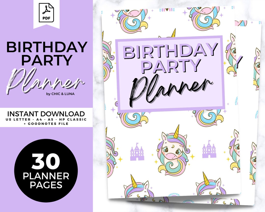 Birthday Party Planner | Kids Birthday Planner | Printable Birthday ...