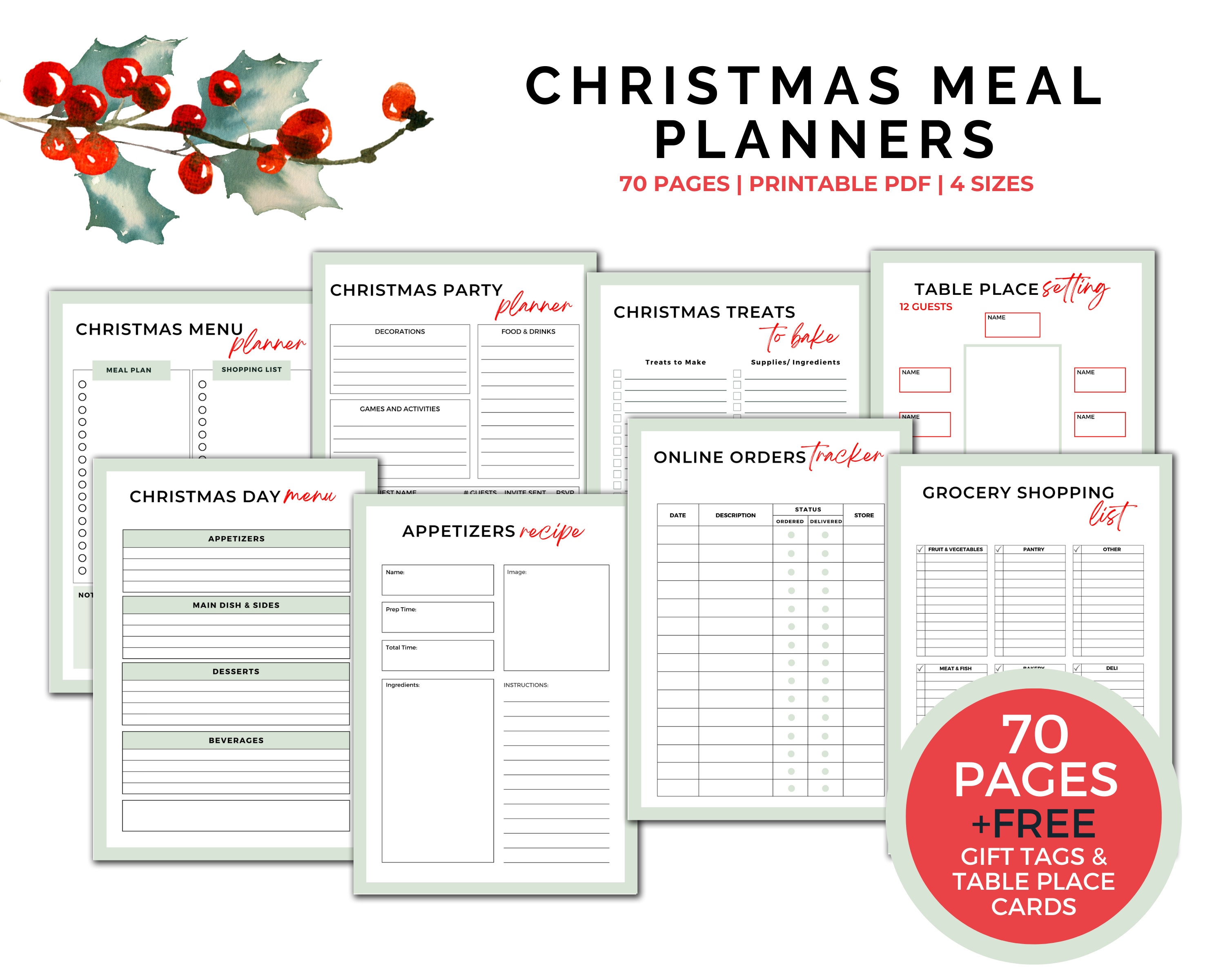 Christmas Planner Printable, Holiday Planner, Gift Budget Planner ...