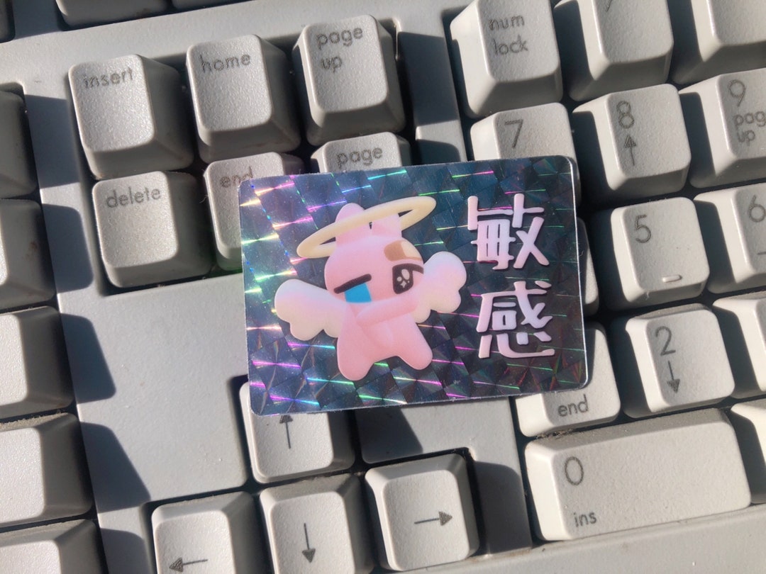 SENSITIVE ANGEL Holographic Animecore Webcore Cybercore Sticker Y2k ...