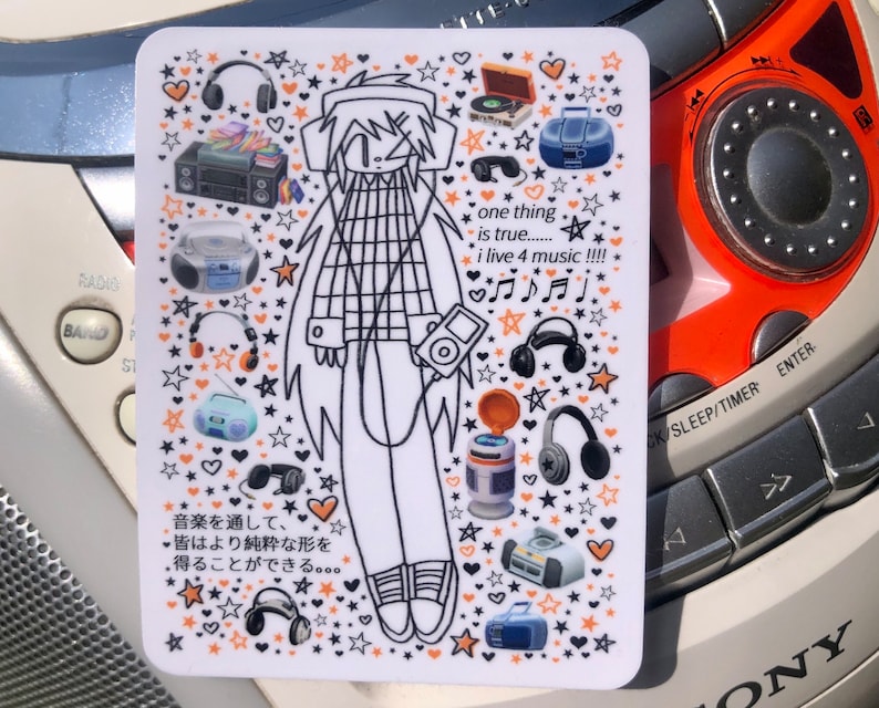 MUSIC 4 LYFE STICKER Webcore Cybercore Animecore Y2k Aesthetic Scene ...
