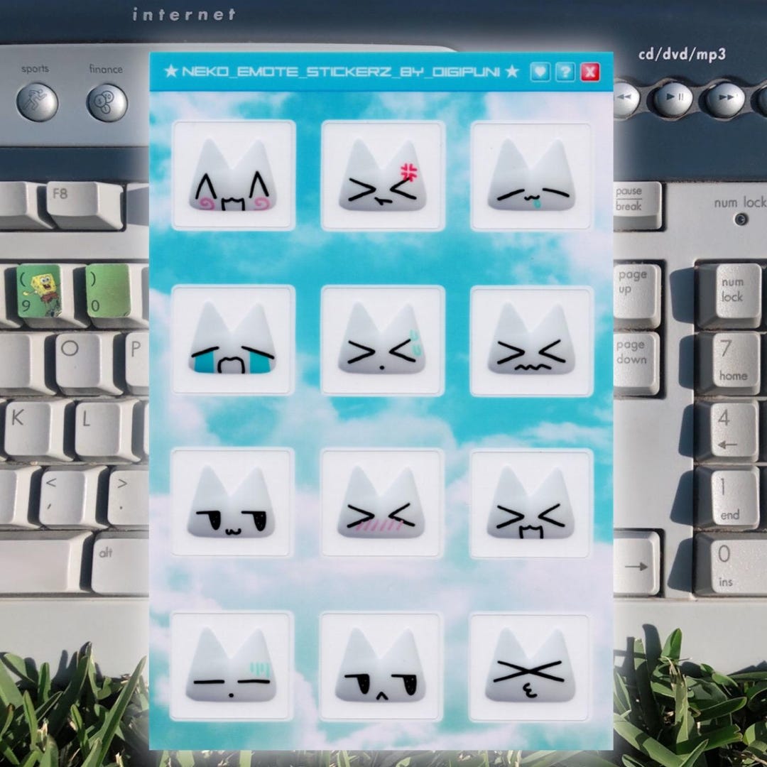 NEKO ANIMECORE STICKERS Webcore Cybercore Y2k Aesthetic Kawaii ...