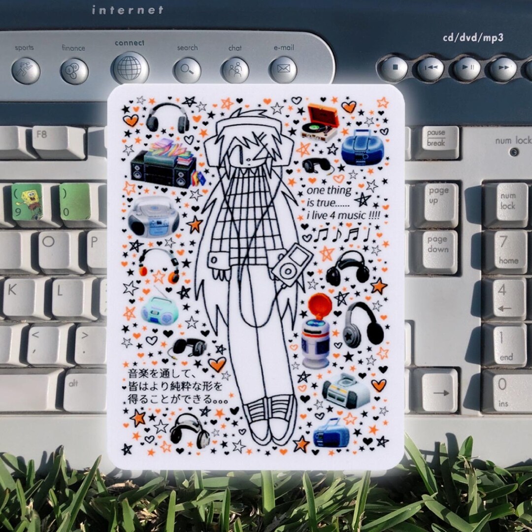 MUSIC 4 LYFE STICKER Webcore Cybercore Animecore Y2k Aesthetic Decora ...