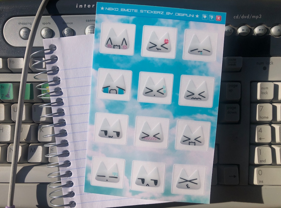 NEKO ANIMECORE STICKERS Webcore Cybercore Y2k Aesthetic Kawaii ...