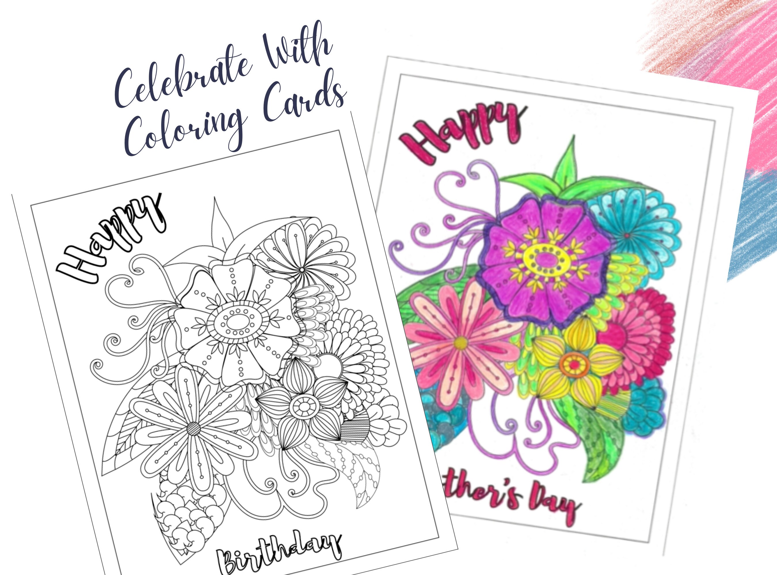 Happy Father's Day Coloring Pages: Printable Coloring Card Bundle for ...