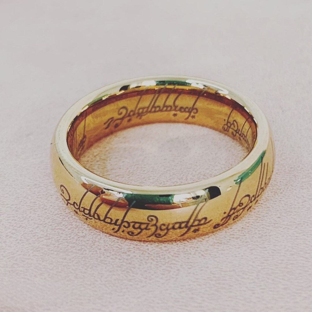 Elven Wedding Ring, Rose Gold Tungsten Carbide Wedding Ring, Geeky ...