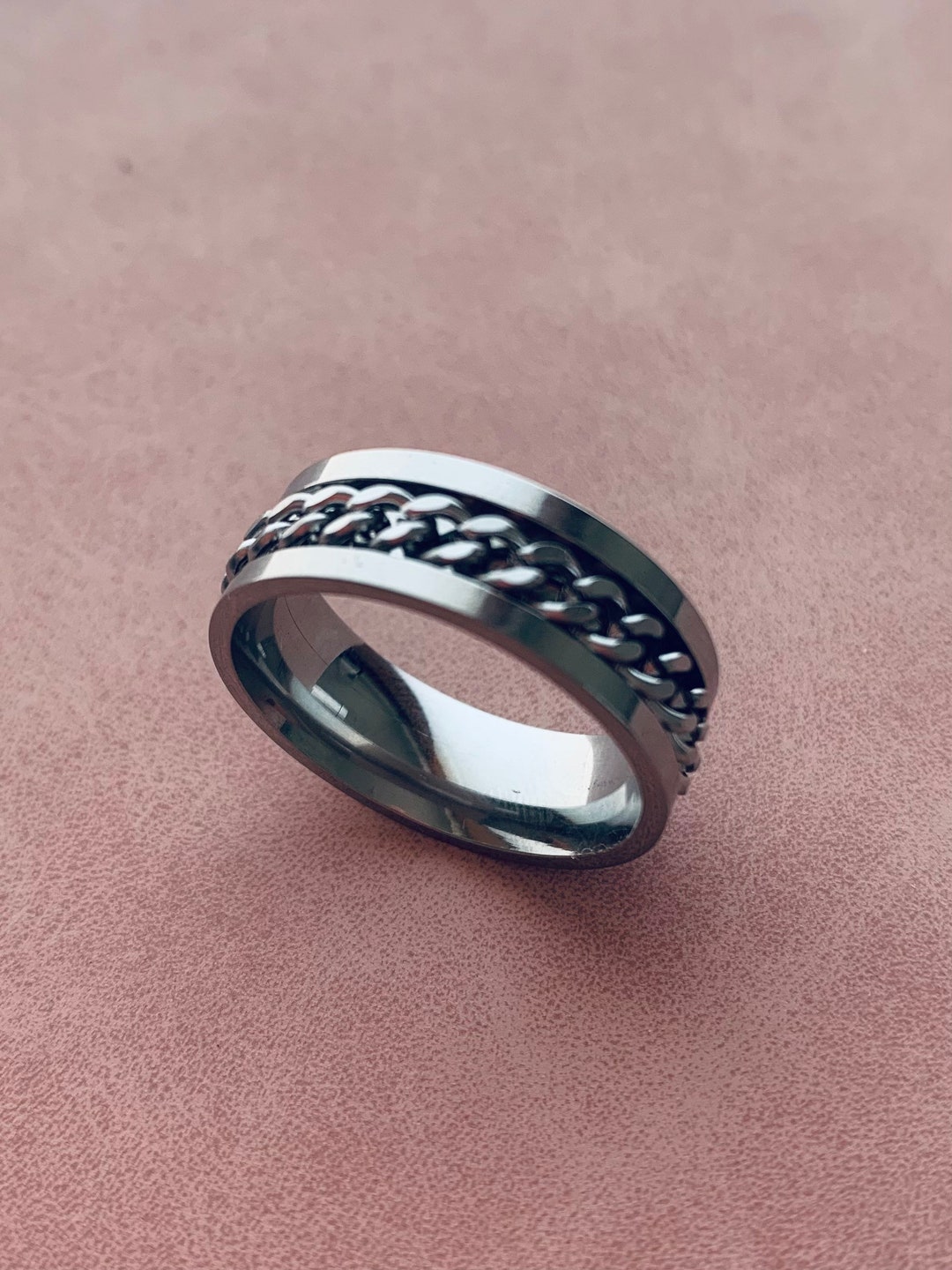 Stainless Steel Spinner Ring, Fidget Ring, Gift for Him - Etsy