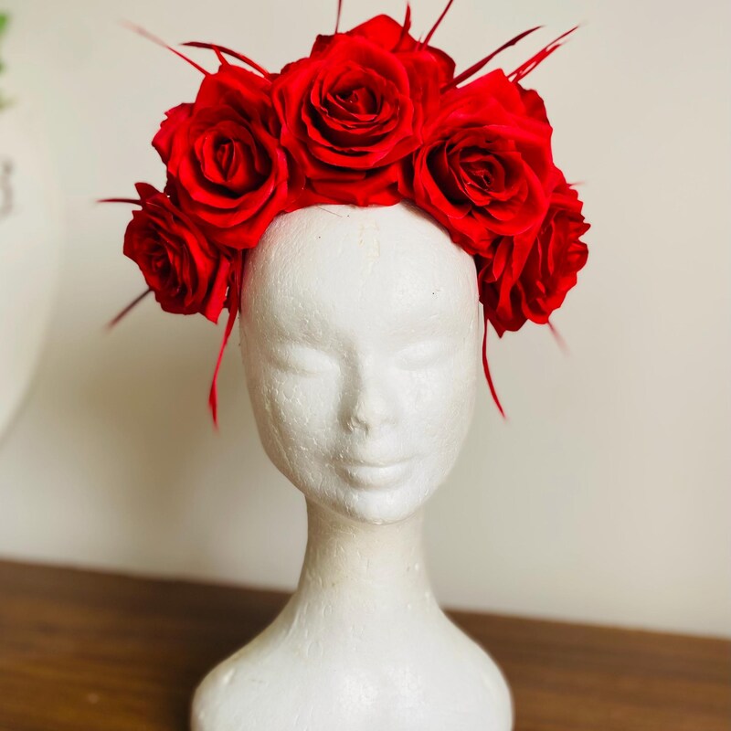 Red Rose Headband - Etsy