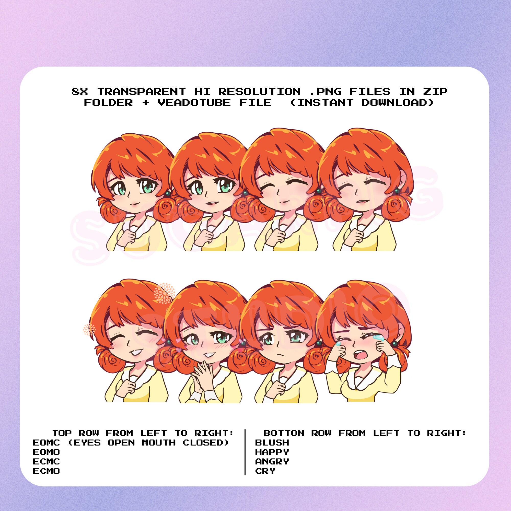 Chibi Penny From Stardew Valley Harvest Moon Style Pngtuber W/ 8x ...