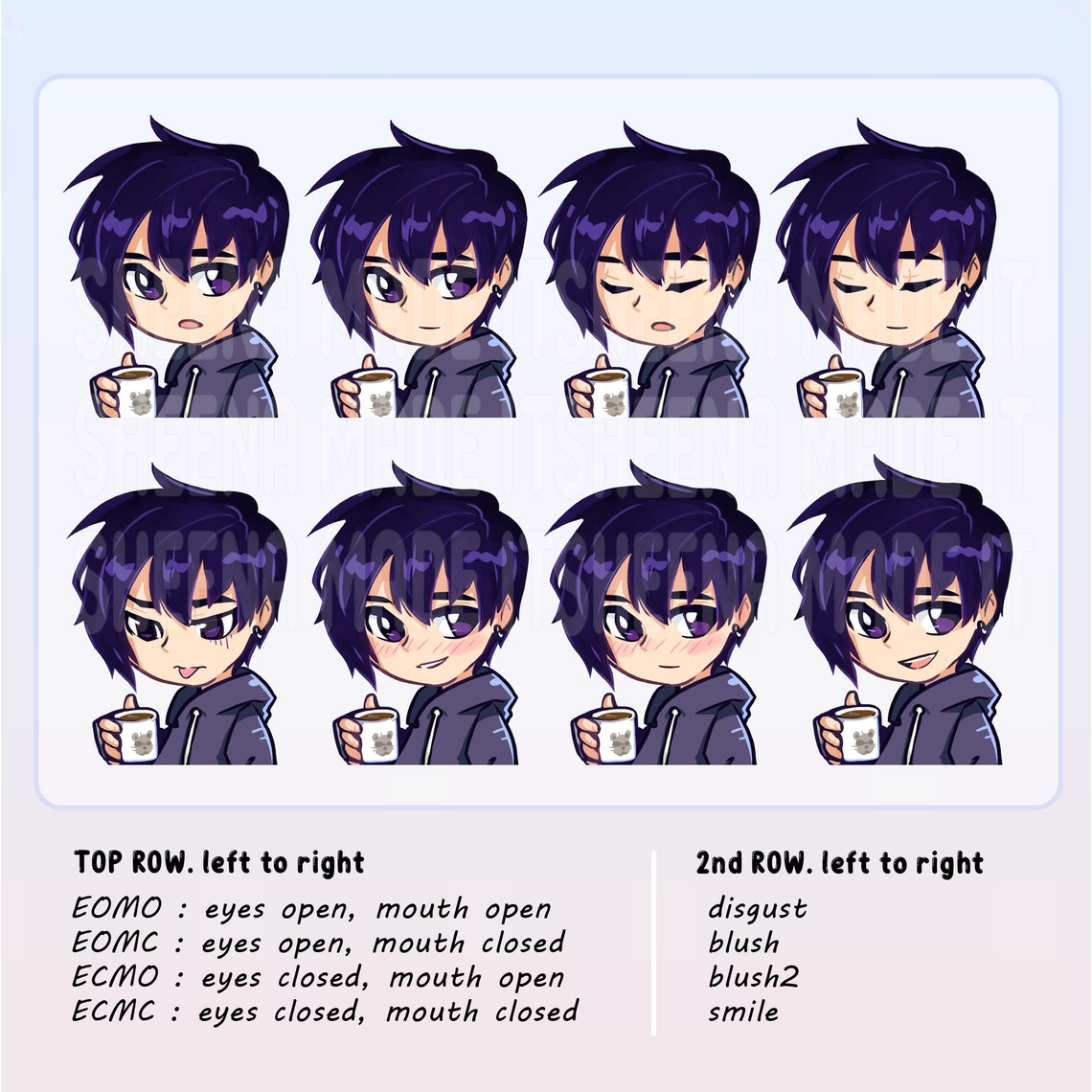Sebastian Stardew Valley Pngtuber: 8 Expressions for Twitch/youtube ...
