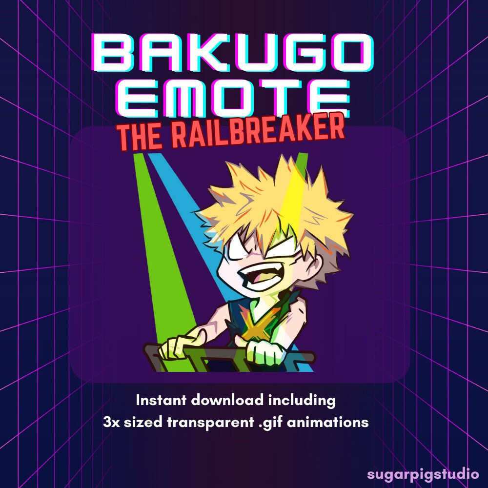 Animated My Hero Academia Anime Bakugo Raver Emote Alert for Streams ...