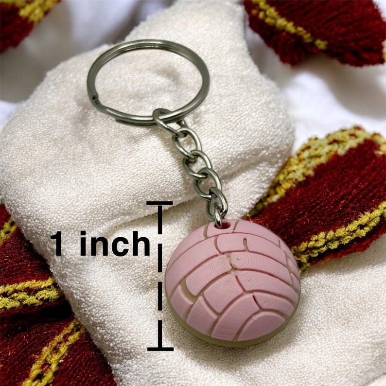 Concha Bread Keychain, Pan Dulce Mexican Bread Charm, Cute Food Keyring ...
