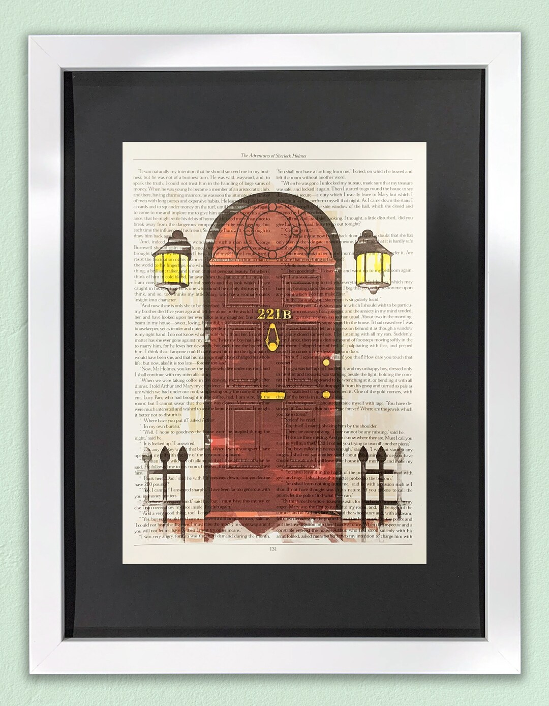 Sherlock Holmes Art Print Framed Wall Art Book Page Art 221B Baker ...