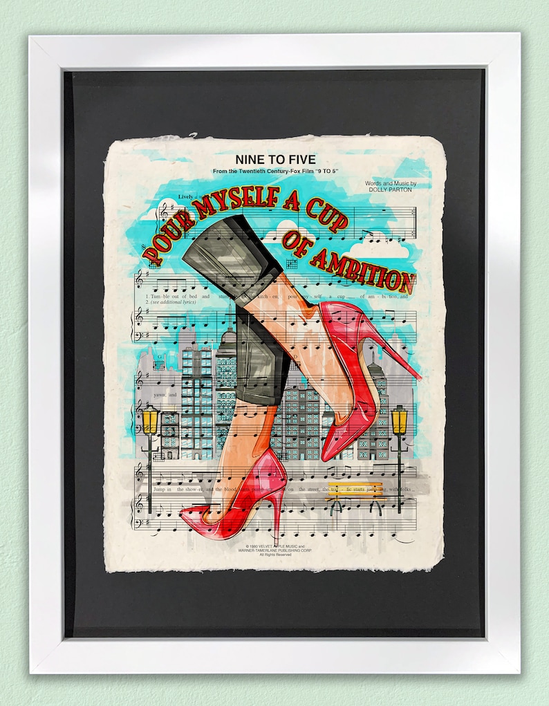 Nine to Five Art Print Framed Wall Art Sheet Music Art - Etsy