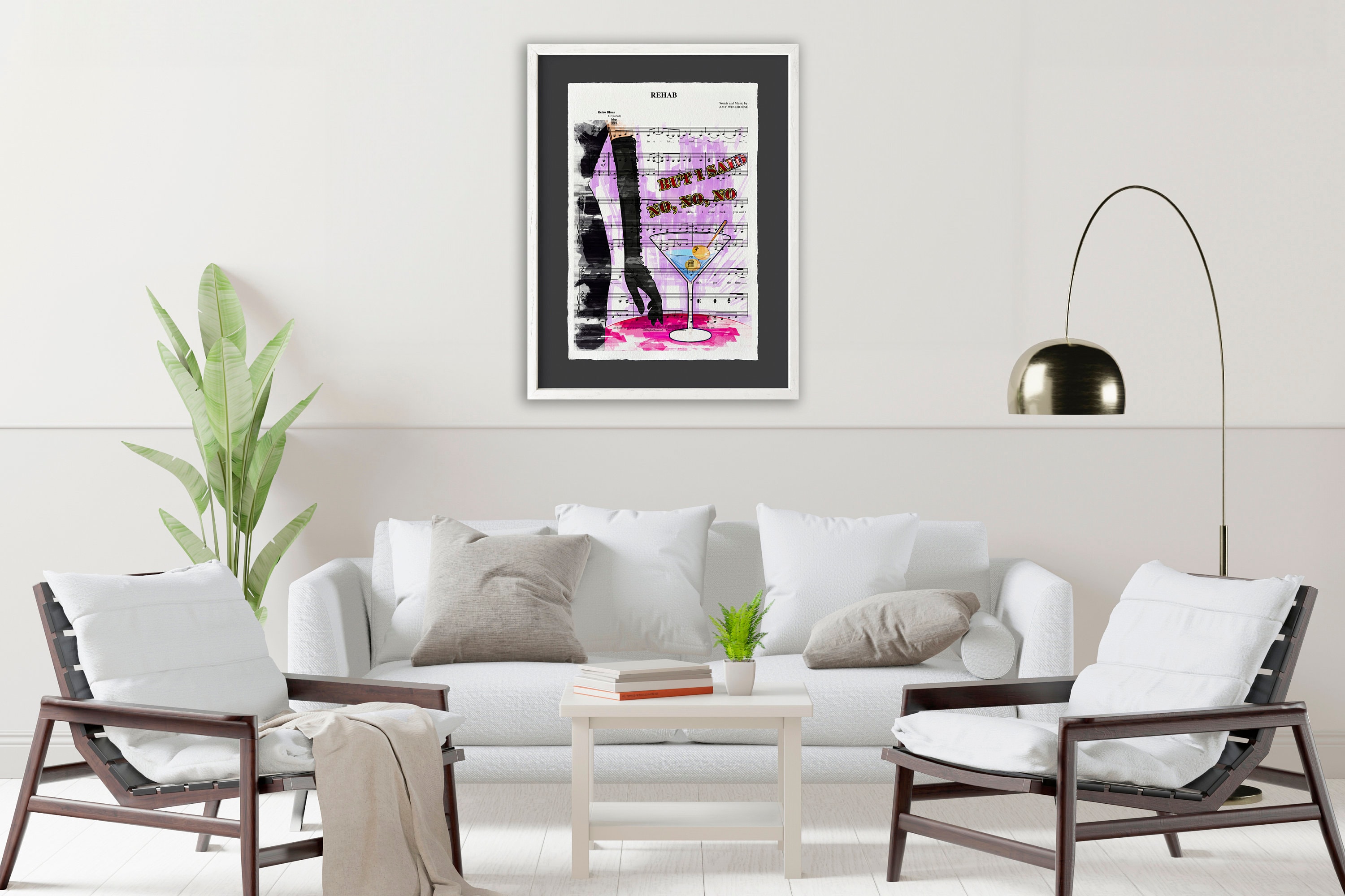 Rehab Art Print Framed Wall Art Sheet Music Art Amy Winehouse Artwork ...