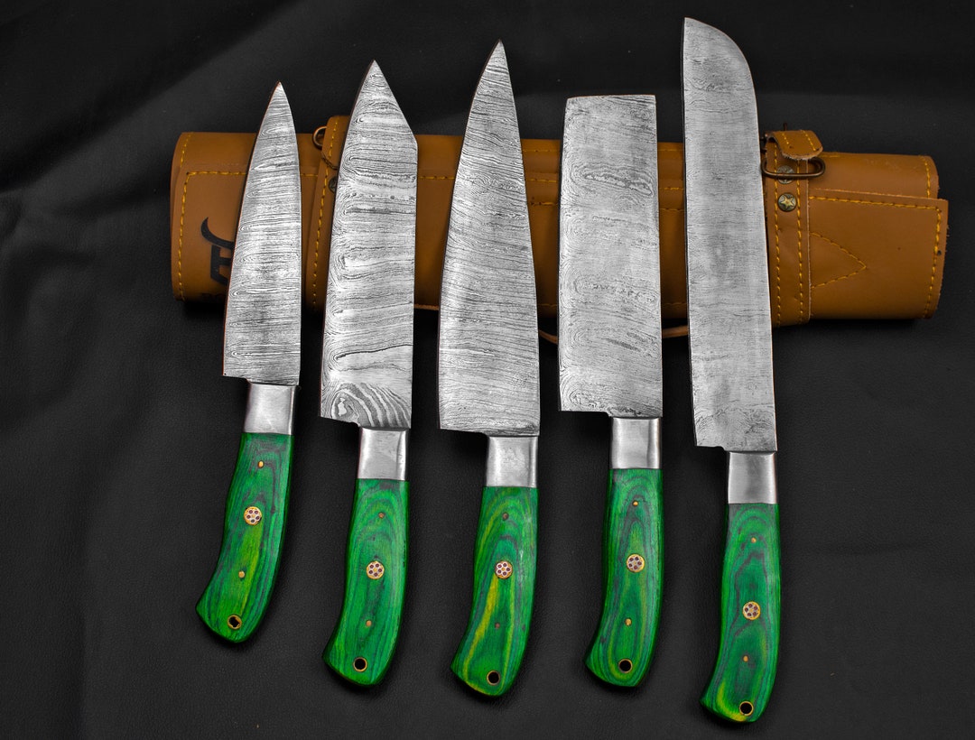 Handmade DAMASCUS Steel Chef's Knives Set , Chef Knife ,damascus ...