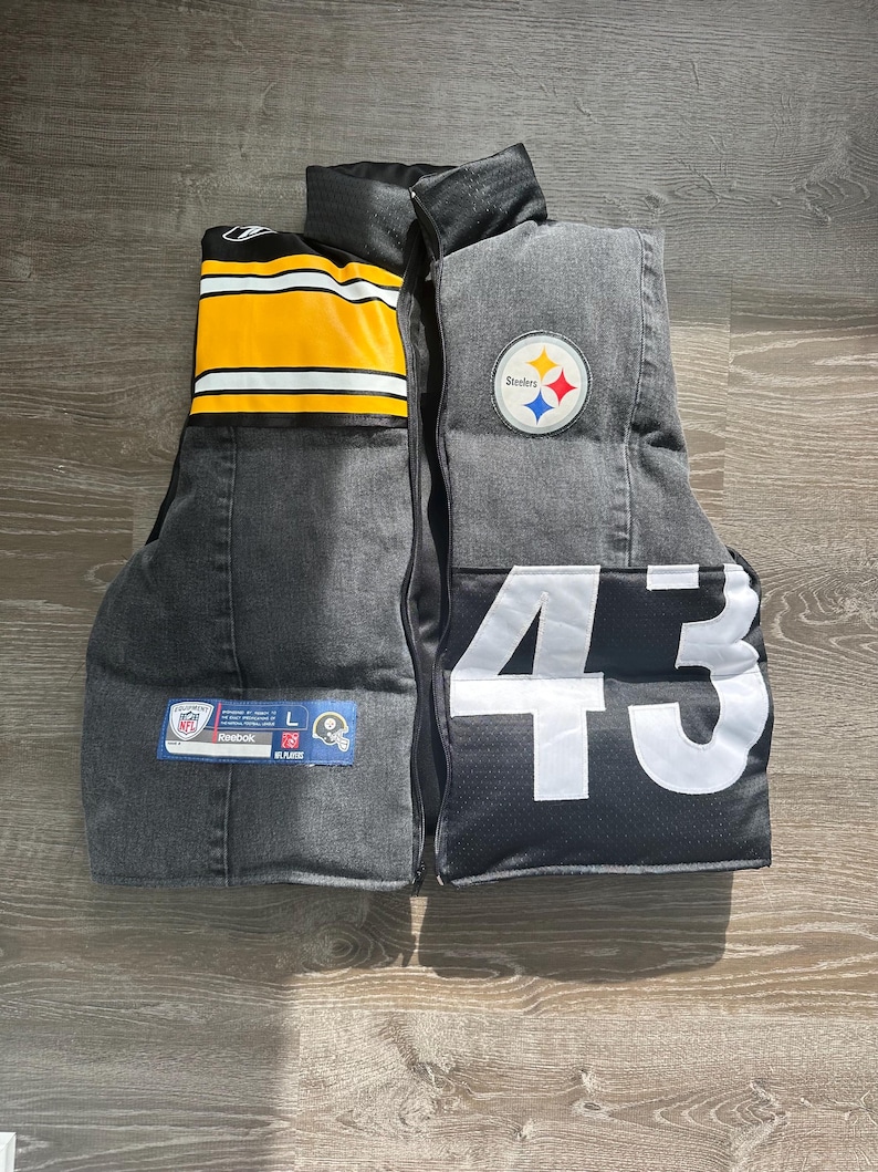 Custom Upcycled Sports Puffer Vest: Handmade From Your Jerseys, Tshirts ...