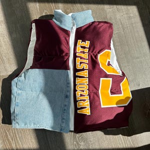 Custom Upcycled Sports Puffer Vest: Handmade From Your Jerseys, Tshirts ...
