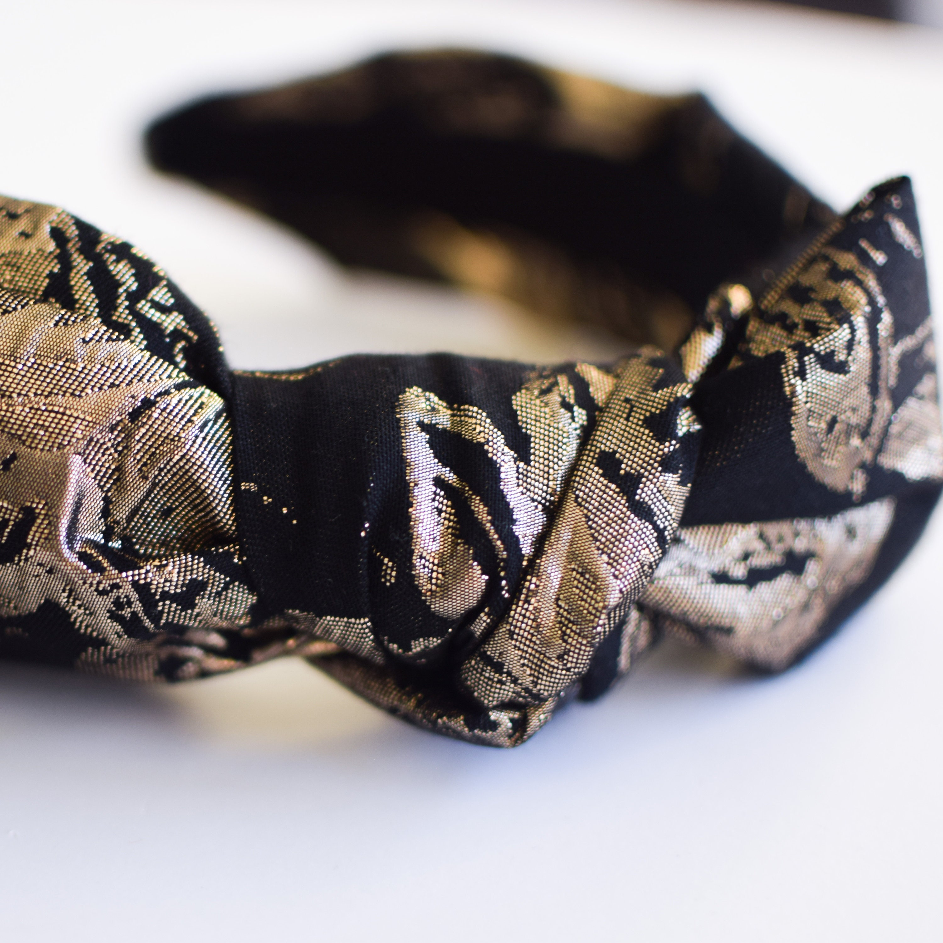 Gold and Black Bow Knotted Headband Women's Bow Knotted - Etsy