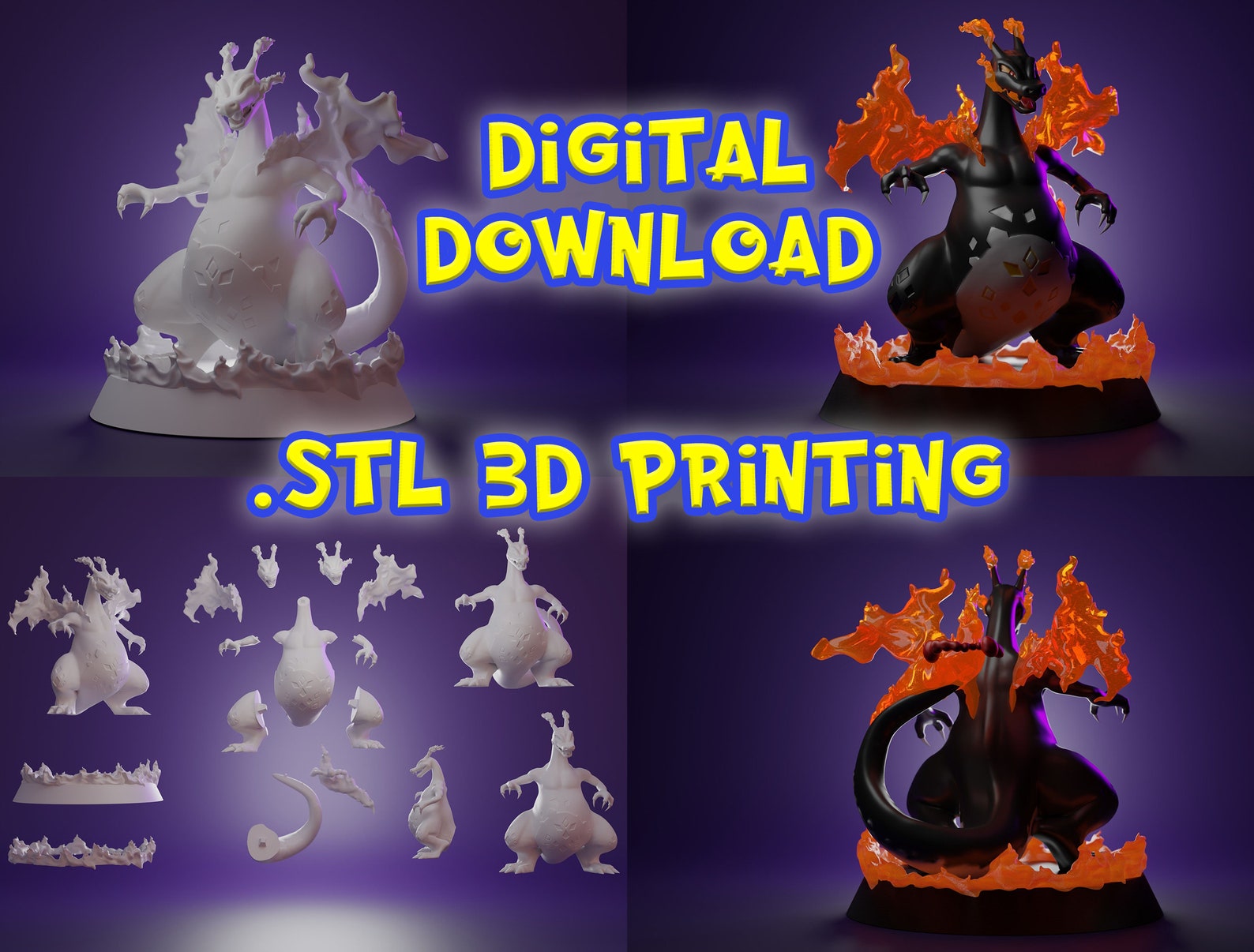 Charizard Pokemon Gigantimax Gmax STL 3D Print Digital | Etsy Ireland Charizard Pokemon Gigantimax Gmax STL 3D Print Digital | Etsy Ireland