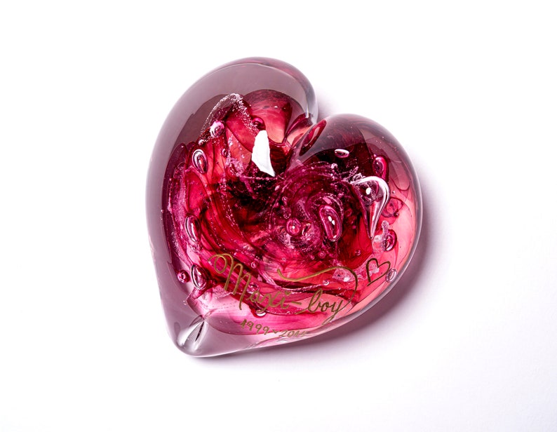 Memorial Heart Paperweight With Cremains - Etsy