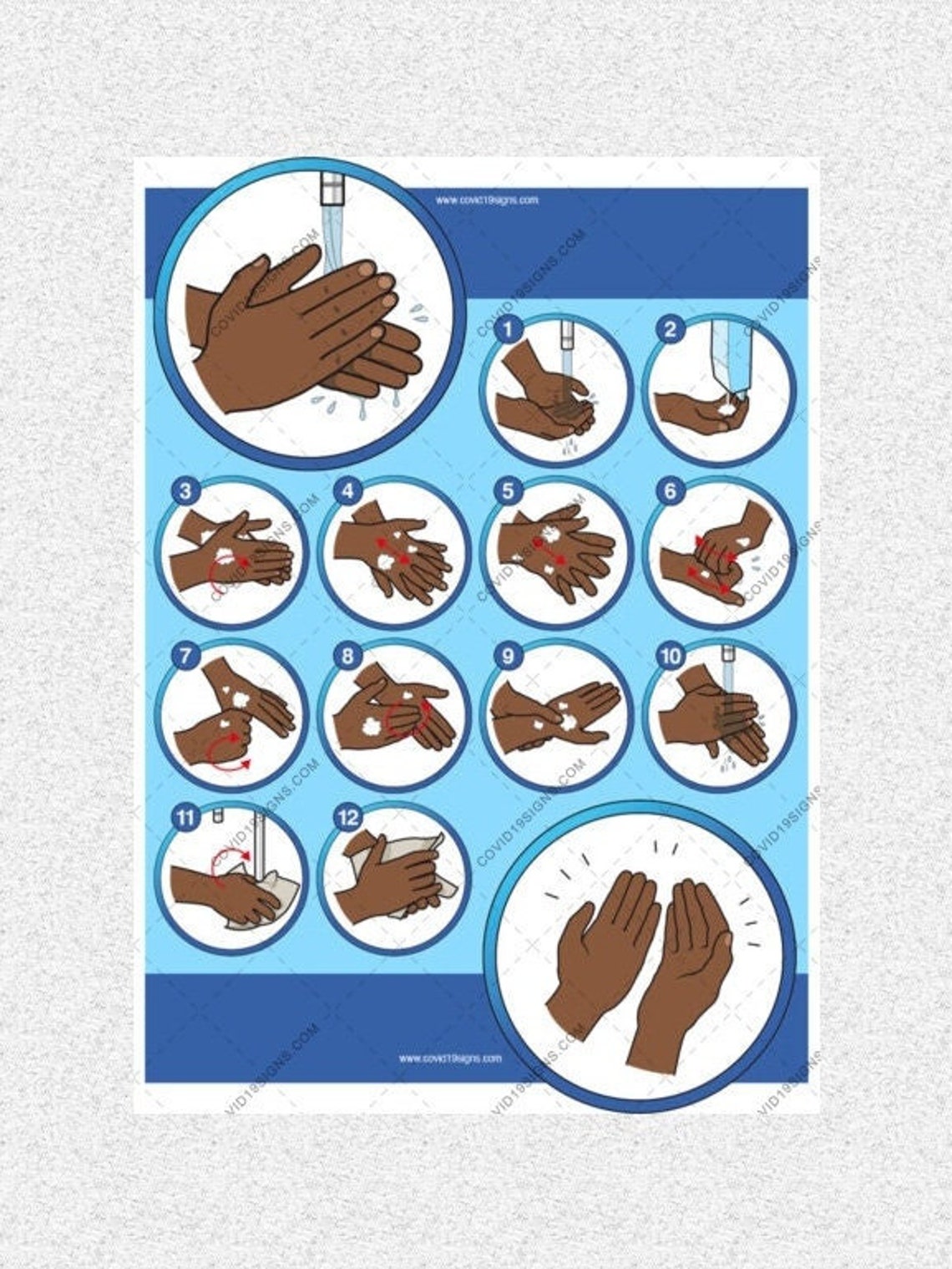 Steps for Hand Washing Set of 3 Printable Posters - Etsy