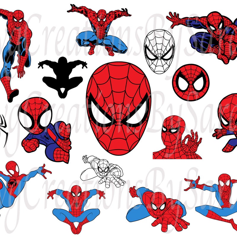 Spiderman Outline Svg - Etsy
