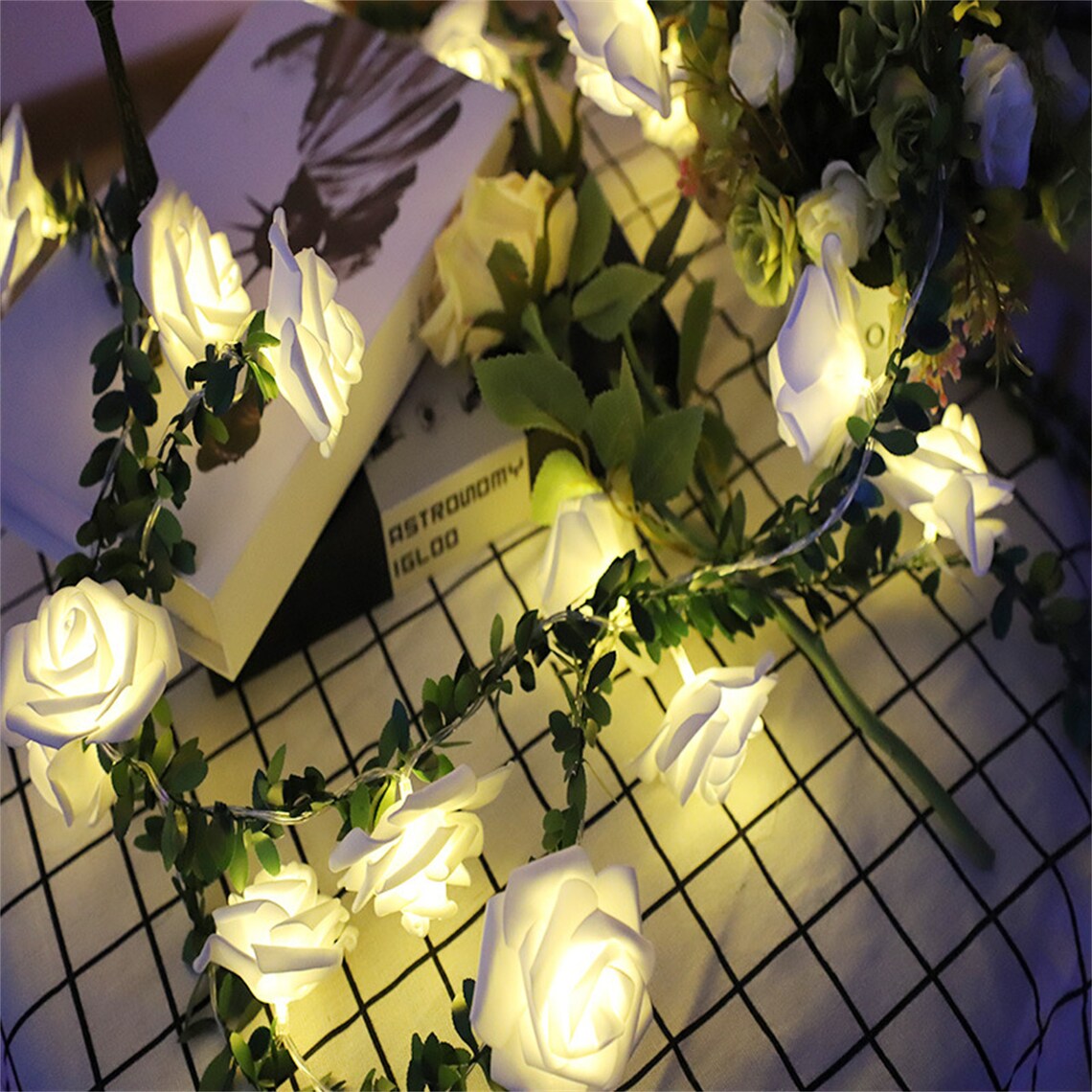 10/20/30 LED Rose Flower String Lights Fairy Light Wedding Party Xmas ...