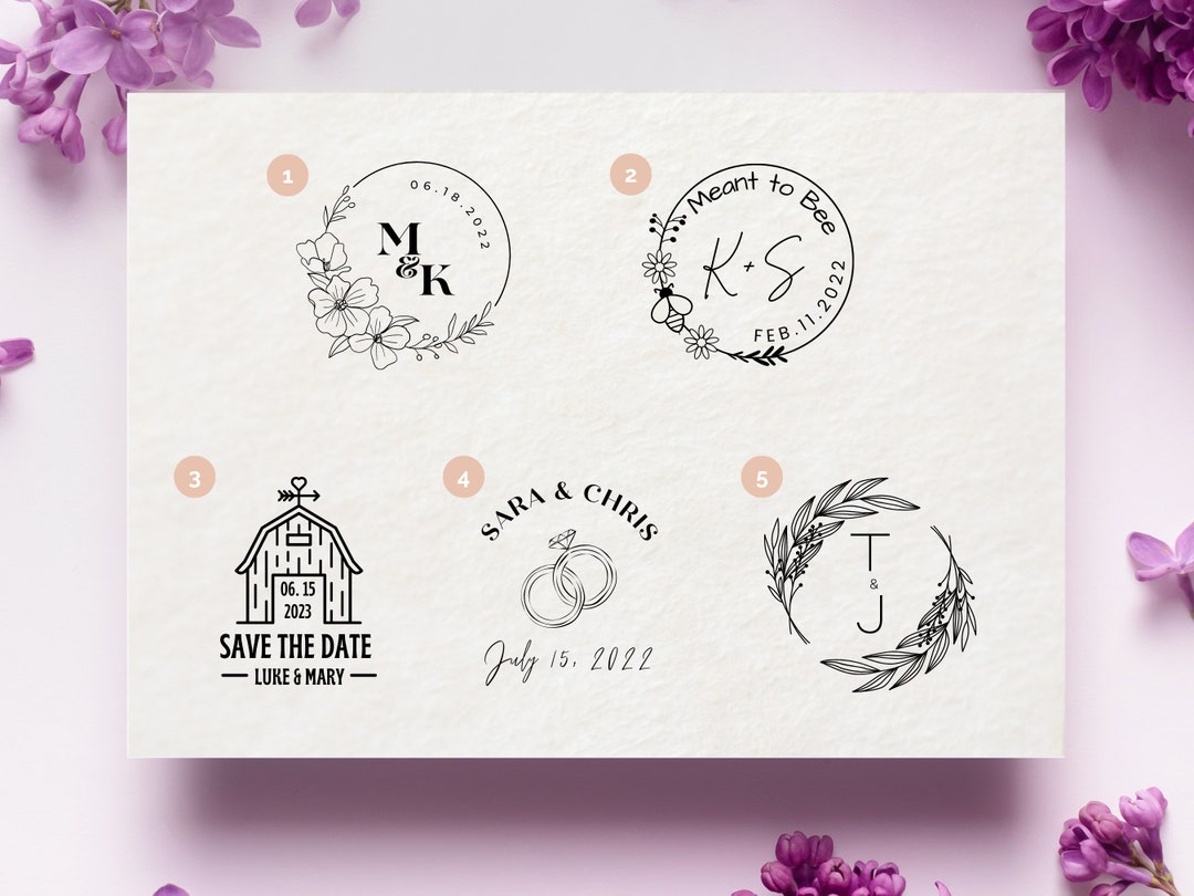 Custom Wedding Monogram Stamp Save the Date Self Inking Stamp ...