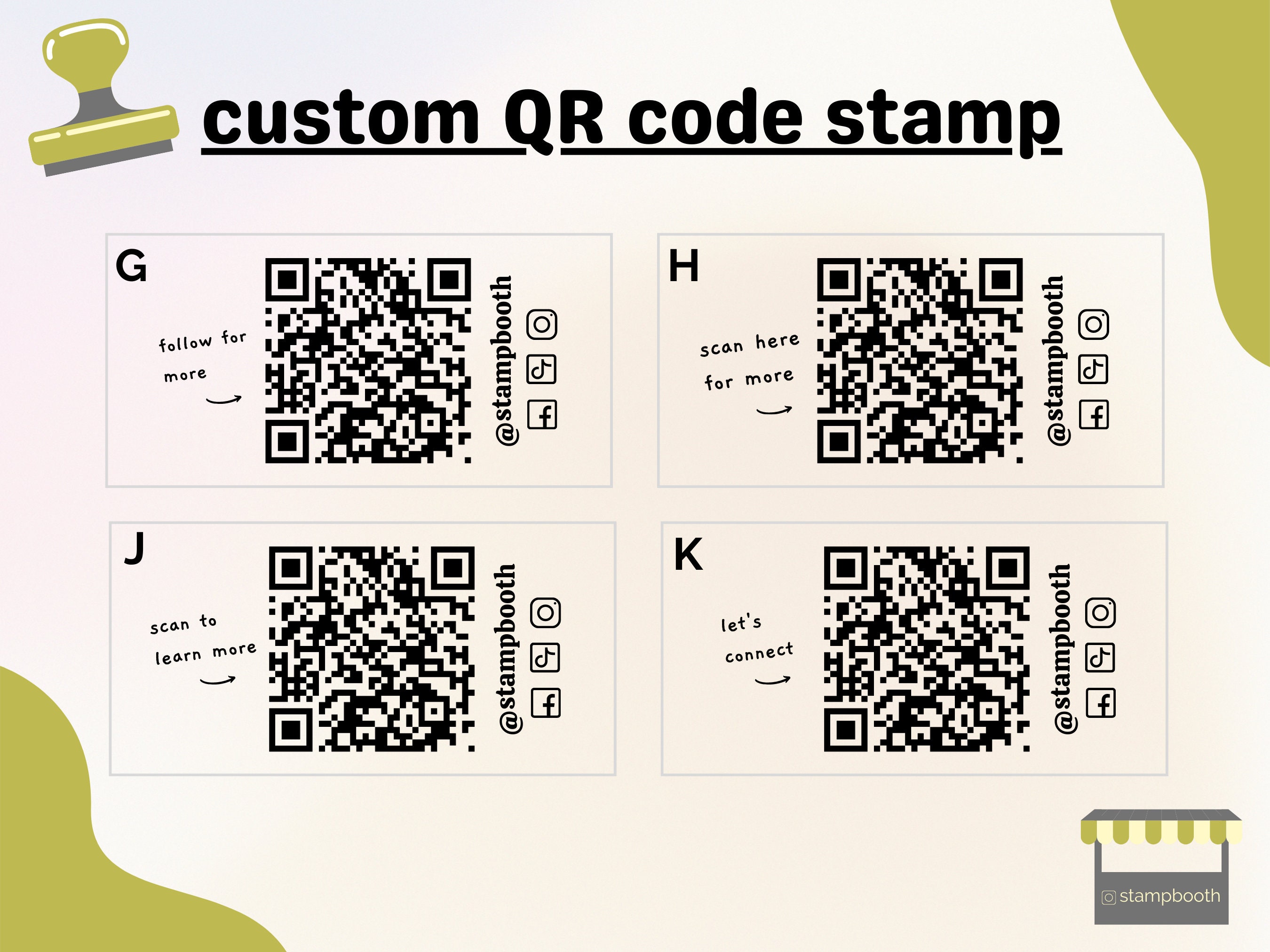 Business Branding Stamp QR Code Stamp Personalized Stamp Social Media ...