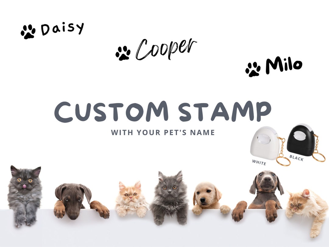 Dog Paw Stamp Personalized Dog Name Stamp Custom Dog Stamp Self Inking ...