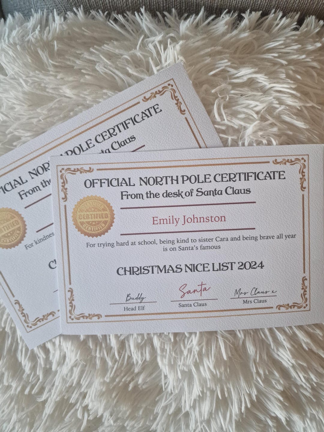 Santa Good List Certificate - Etsy