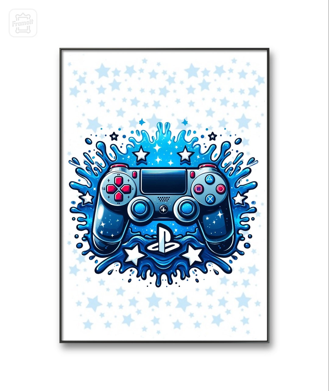 Blue Playstation Print - Etsy