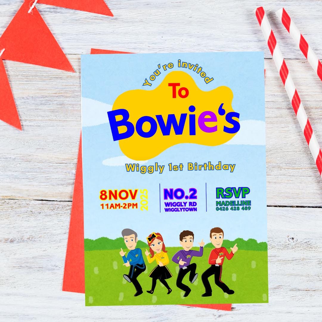 Wiggles First Birthday Invitation, 1st Party Invite, Wiggles Theme ...