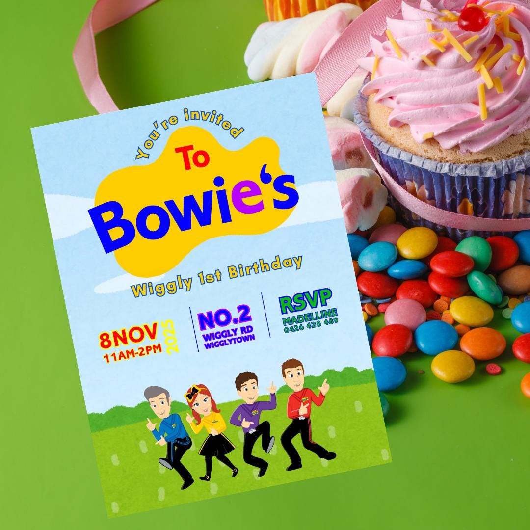 Wiggles First Birthday Invitation, 1st Party Invite, Wiggles Theme ...