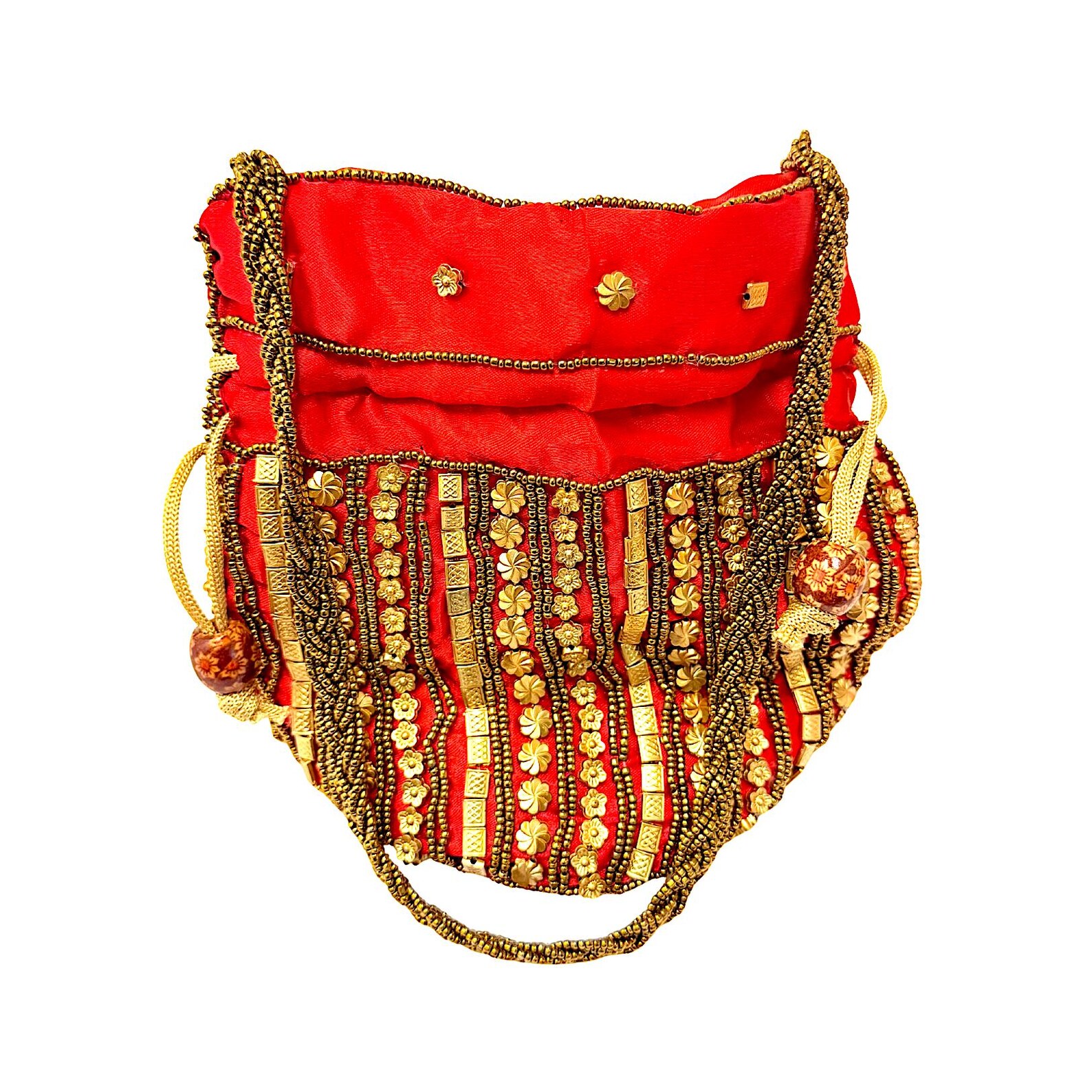 Embellished Indian Potli Bag, Drawstring Wedding Favor Purse, Ethnic ...