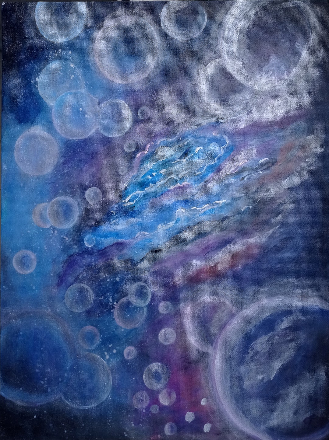 Original Fantastic Art 40x30cm Acrylic Galaxy Painting Galaxy Space ...